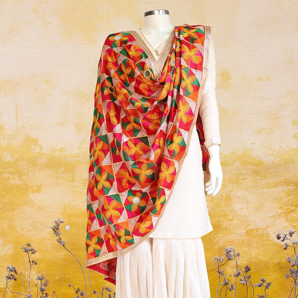 Floral Phulkari - Best Sikh Turbans | Sardar Pagri Online