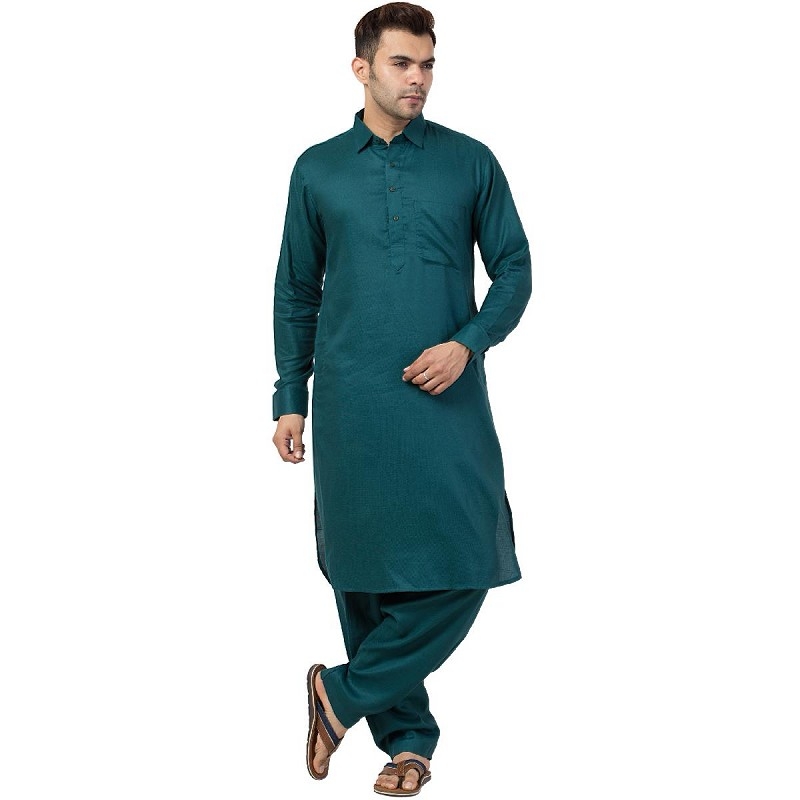 PEACOCK BLUE PATHANI SUIT - Best Sikh Turbans | Sardar Pagri Online
